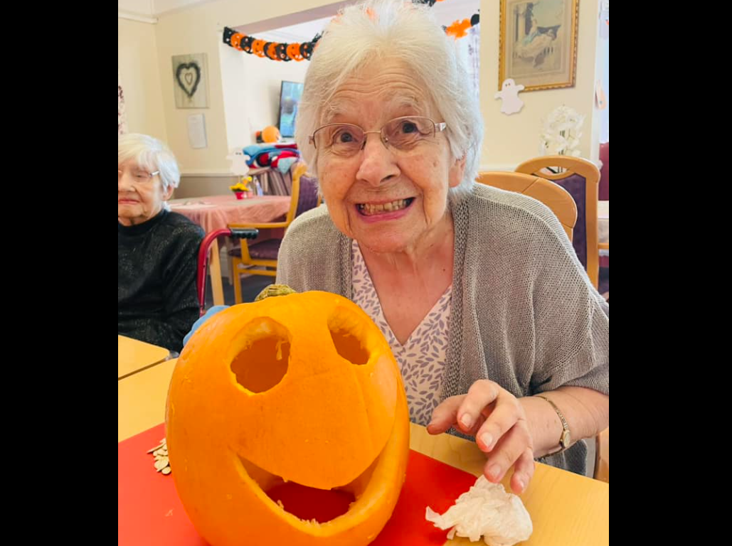 Halloween craft ideas for elderly residents: Pumpkin carving at Hilgay ...